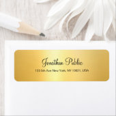 Modern Hand Script Calligraphy Faux Gold Elegant Label | Zazzle