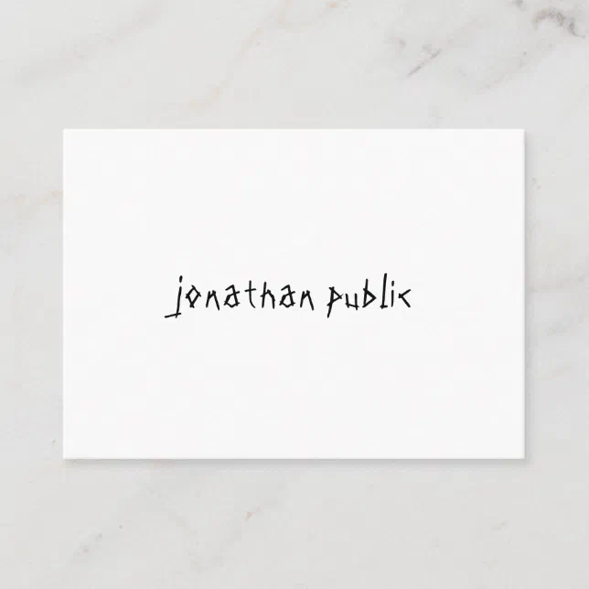 Modern Hand Script Text Professional Minimalist Business Card | Zazzle