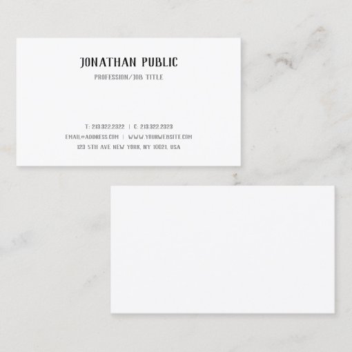 Modern Hand Script Text Simple Template Elegant Business Card | Zazzle