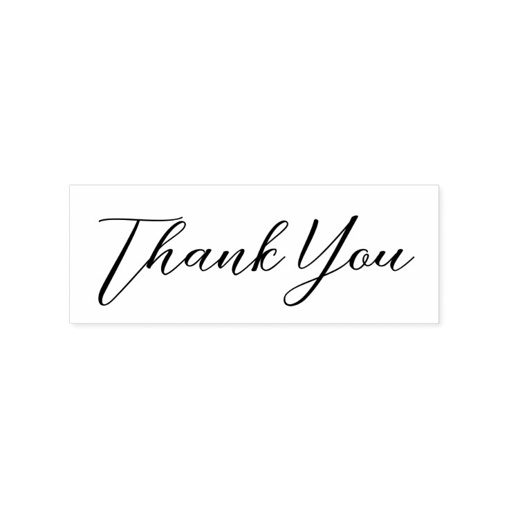 Modern Hand Writing Thank You Script Rubber Stamp | Zazzle