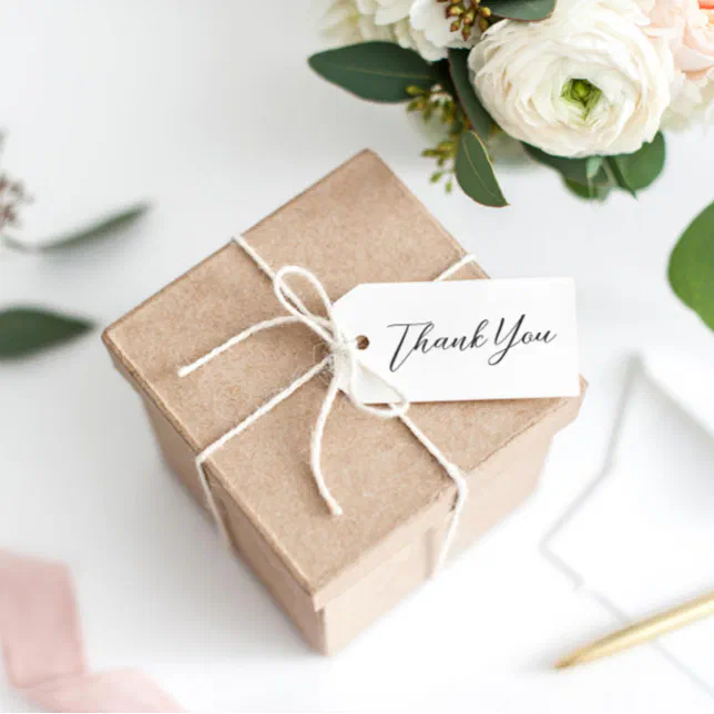 Modern Hand Writing Thank You Script Rubber Stamp | Zazzle