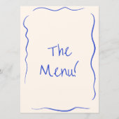 Modern Hand Written Drawn Funky Quirky Wedding Menu | Zazzle