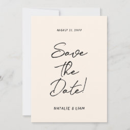 Modern Hand Written Drawn Retro Quirky Wedding Save The Date | Zazzle