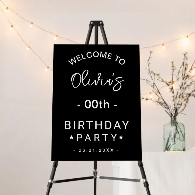 Modern Handwriting Birthday Party Welcome Sign | Zazzle