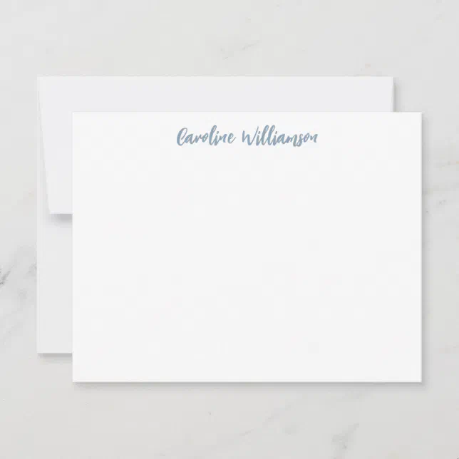 Modern Handwriting Blue Personalized Stationery Note Card | Zazzle