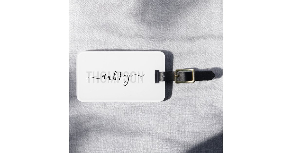 Modern Handwriting Calligraphy Name Simple Luggage Tag | Zazzle