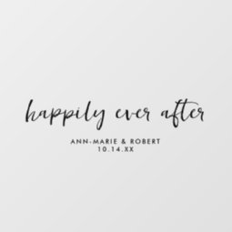 Modern Handwriting Happily Ever After Wedding Floo Floor Decals | Zazzle