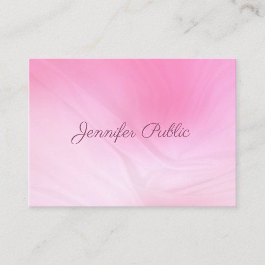 Modern Handwriting Name Elegant Pink Professional Business Card ...
