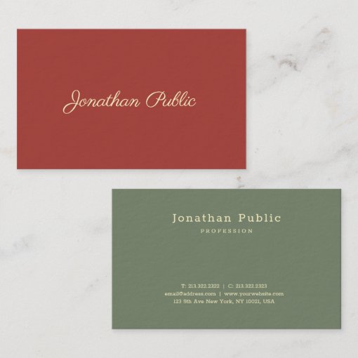 Modern Handwriting Name Template Premium Thick Business Card | Zazzle