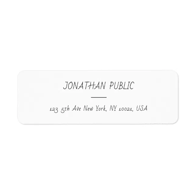 Modern Handwriting Personalized Template Return Label | Zazzle