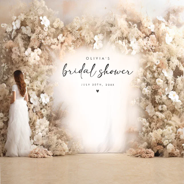 Modern Handwriting Script Bridal Shower Backdrop | Zazzle