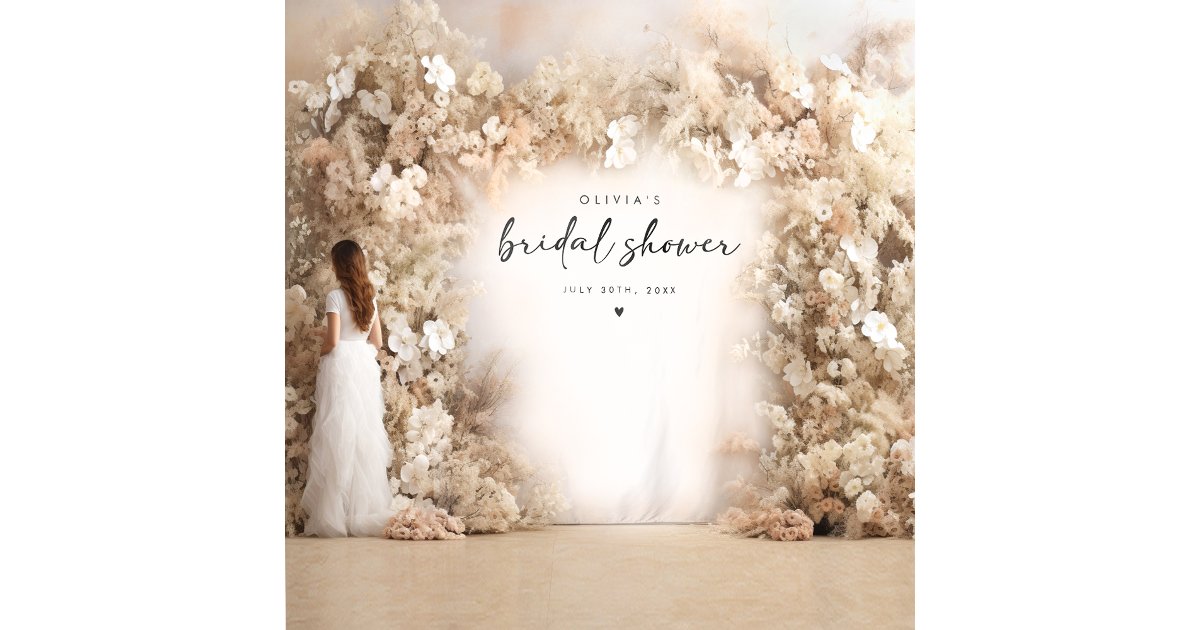 Modern Handwriting Script Bridal Shower Backdrop | Zazzle