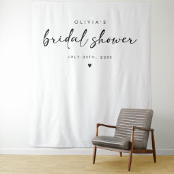 Modern Handwriting Script Bridal Shower Backdrop | Zazzle