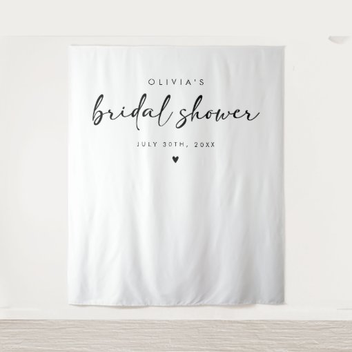 Modern Handwriting Script Bridal Shower Backdrop | Zazzle