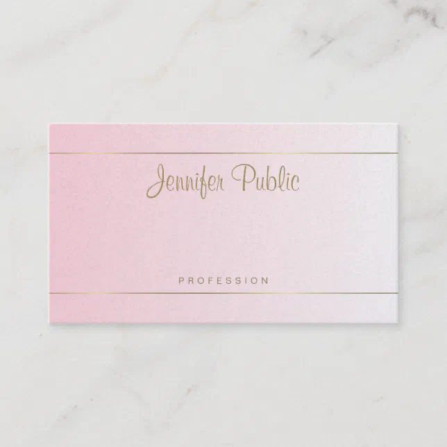 Modern Handwriting Script Text Calligraphy Glamour Business Card | Zazzle