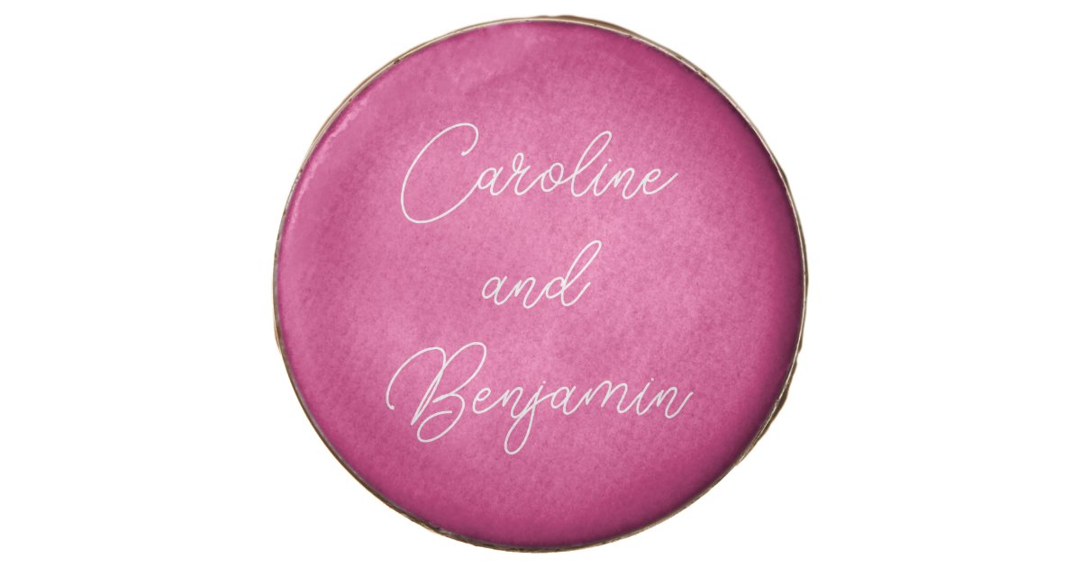 Modern Handwriting Script Wedding Name Hot Pink Chocolate Covered Oreo ...