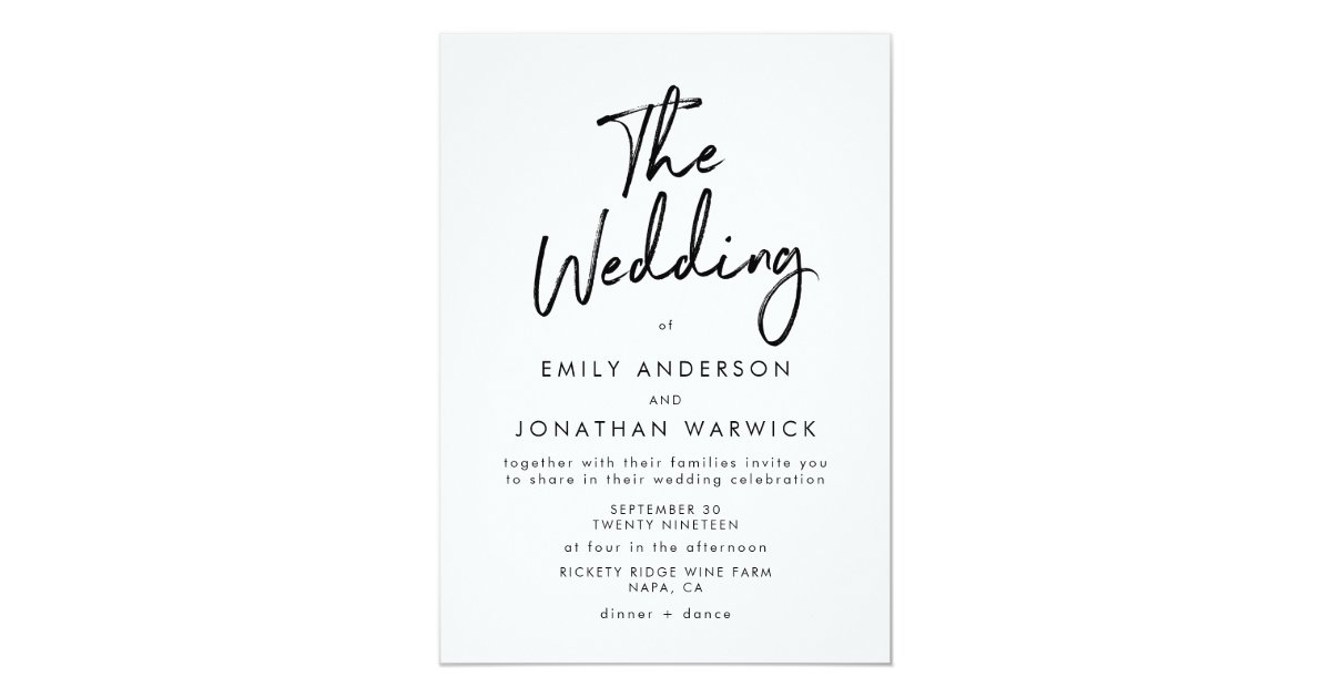 Modern Handwriting Simple Wedding Invitation | Zazzle.com
