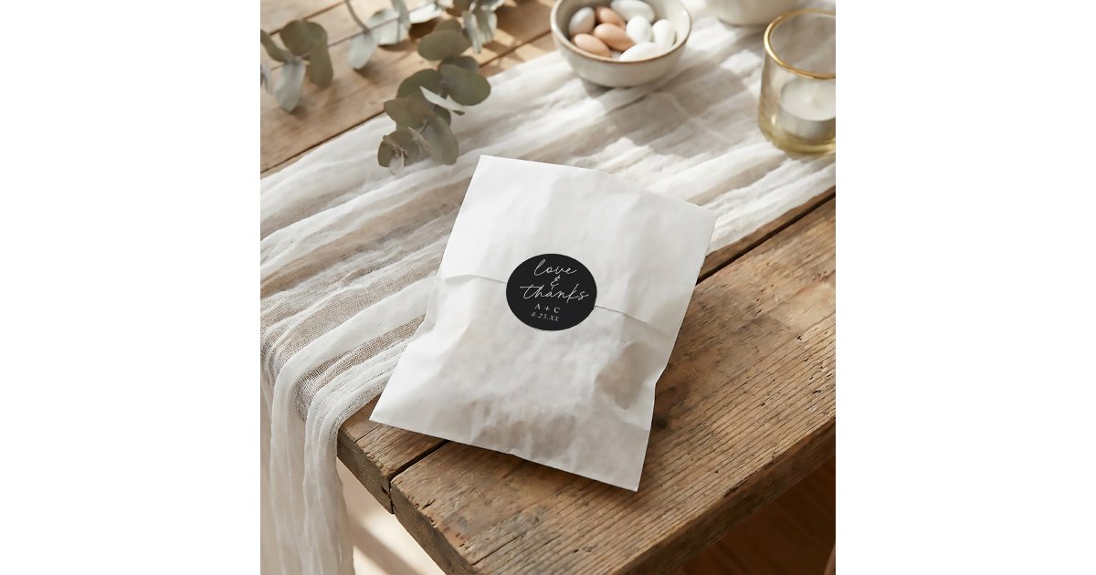 Modern Handwriting Wedding Favor Classic Round Sticker | Zazzle