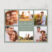 Modern Handwritten 6 Photo Wedding Save The Date Announcement Postcard ...