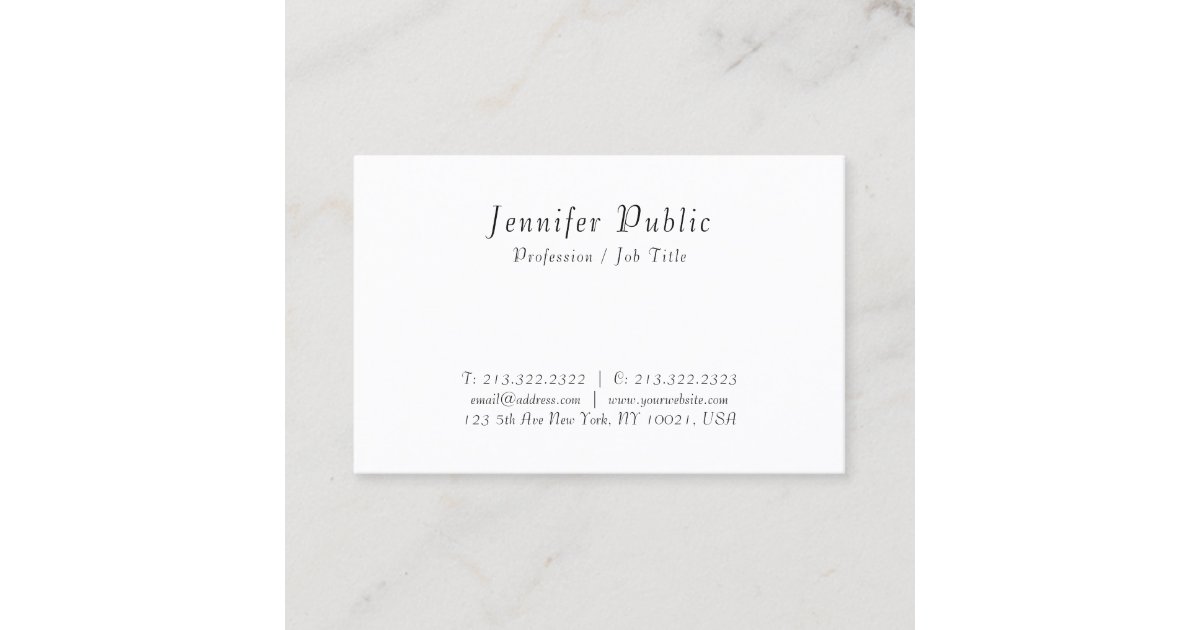 Modern Handwritten Elegant Script Simple Design Business Card | Zazzle