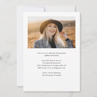 Modern Handwritten Graduate Script Photo Invitation | Zazzle