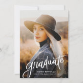 Modern Handwritten Graduate Script Photo Invitation | Zazzle