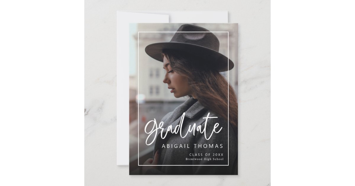 Modern Handwritten Graduation Announcement | Zazzle