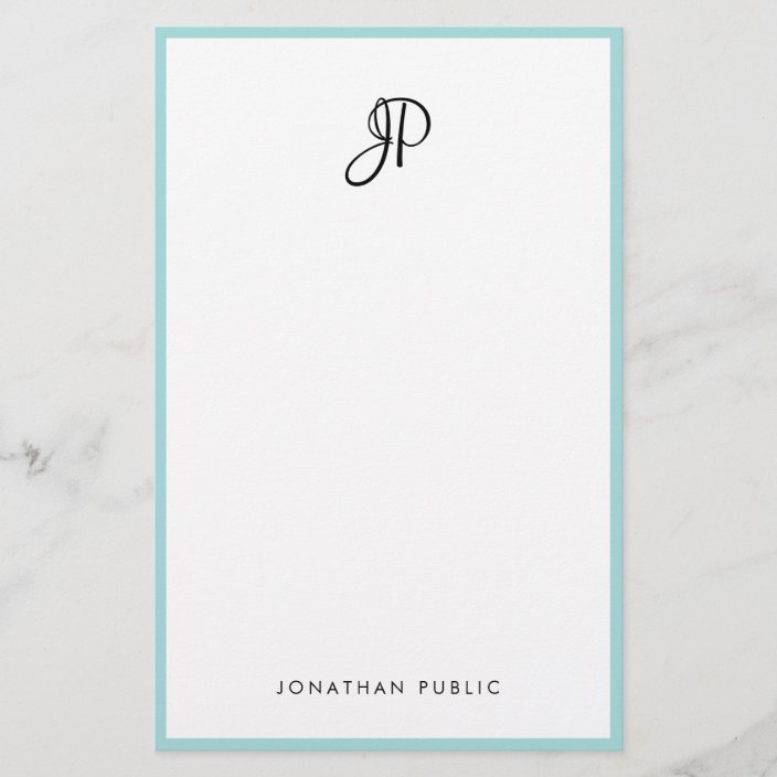 Modern Handwritten Monogram Minimalist Template Stationery | Zazzle.com