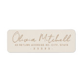 Modern handwritten name ivory return address label | Zazzle