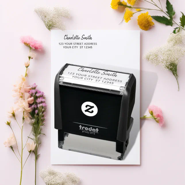 Modern Handwritten Name Return Address Self-inking Stamp | Zazzle