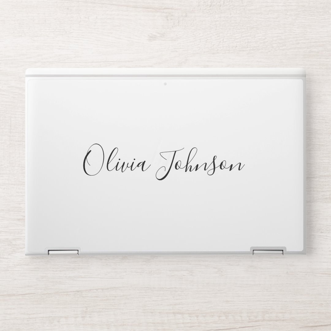 Modern Handwritten Name | White HP Laptop Skin | Zazzle