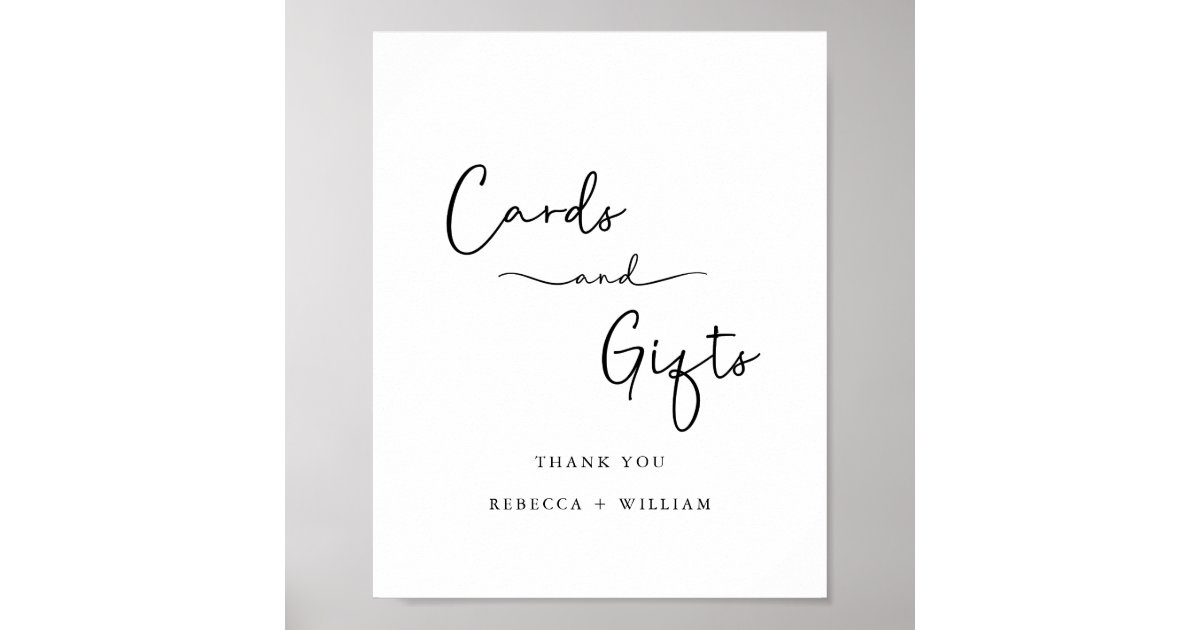 Modern Handwritten Script Cards and Gifts Sign | Zazzle