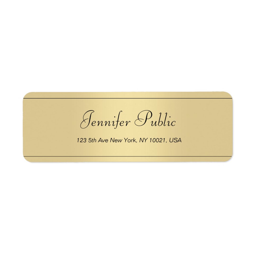 Modern Handwritten Script Gold Minimalist Template Label | Zazzle