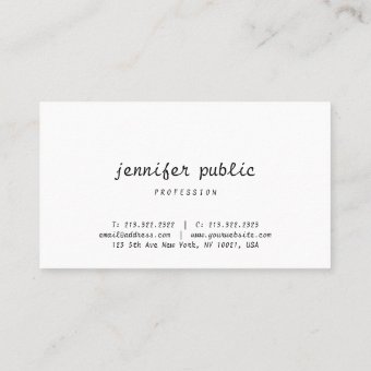 Modern Handwritten Script Template Elegant Simple Business Card | Zazzle