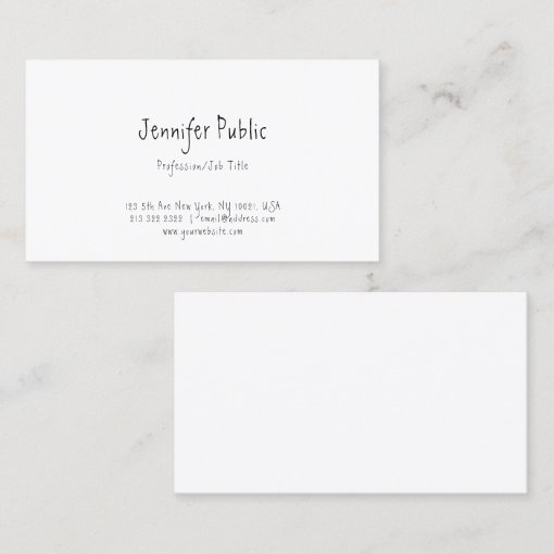 Modern Handwritten Simple Elegant Template Top Business Card | Zazzle