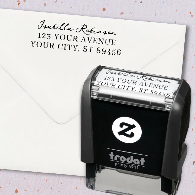 Modern Handwritten Stylish Return Address Self-inking Stamp | Zazzle