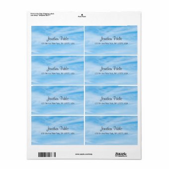 Modern Handwritten Template Trendy Blue Sky Clouds Label | Zazzle