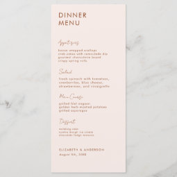 Modern Handwritten Terracotta Dinner Card | Zazzle