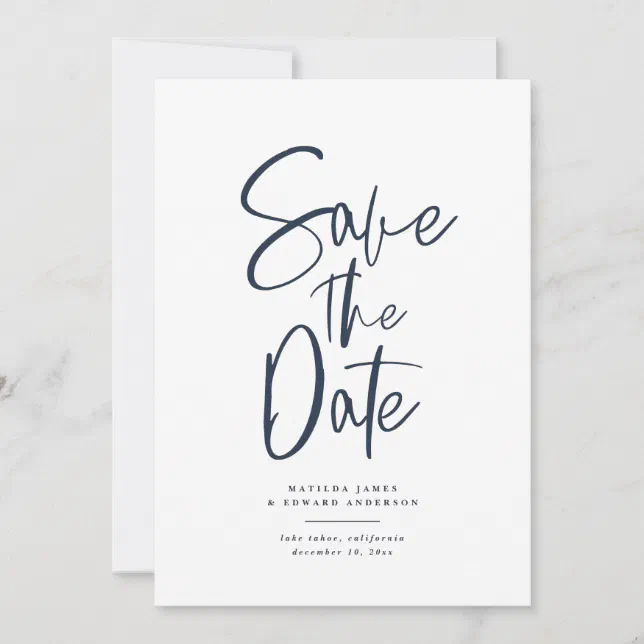 Modern handwritten text wedding save the date | Zazzle
