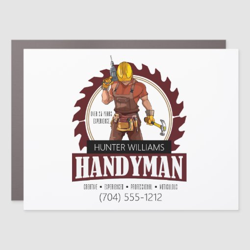 Modern Handyman Maintenance Contractor Tools Car Magnet | Zazzle