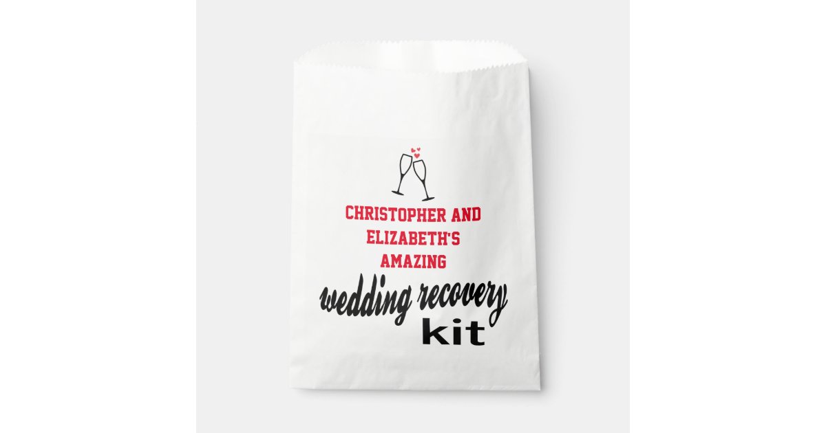 Modern Hangover Guest Recovery Kit Wedding Favor Bag | Zazzle