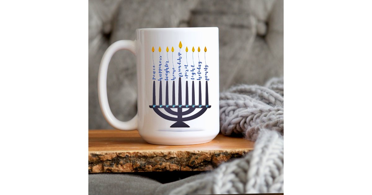 Modern Hanukkah Menorah Festival of Lights Coffee Mug | Zazzle
