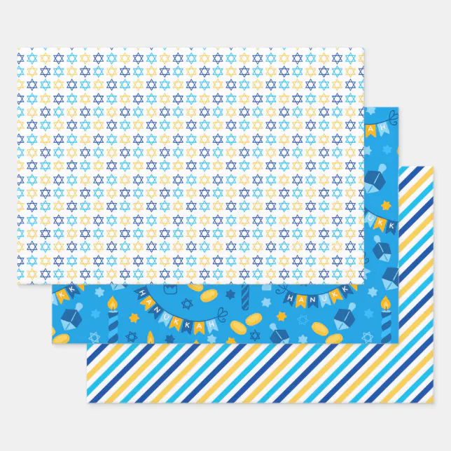 Modern Hanukkah Wrapping Paper Sheets | Zazzle