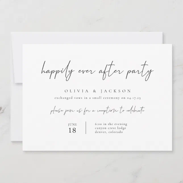 Modern Happily Ever After Party Invitation | Zazzle