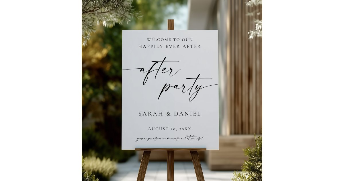 Modern Happily Ever After Wedding Welcome Sign | Zazzle