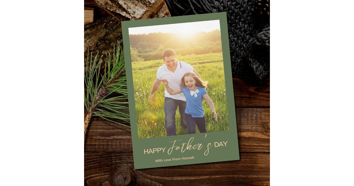 Modern Happy Father's Day Photo Script Card | Zazzle