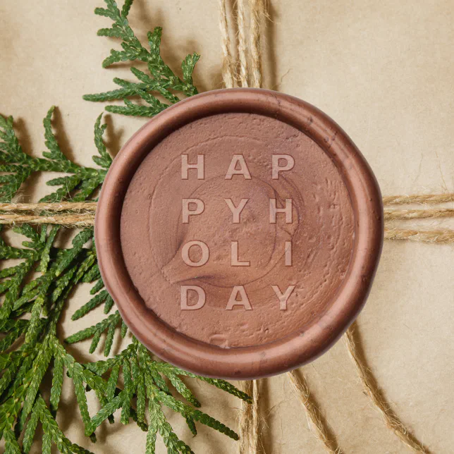 Modern Happy Holiday Wax Seal Stamp | Zazzle