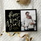 Modern Happy New Year Photo Black and Gold Foil Holiday Card | Zazzle
