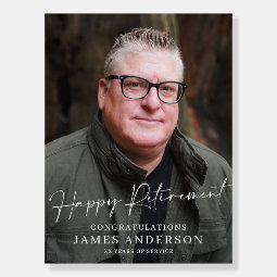 Modern Happy Retirement Party Photo + Script Sign | Zazzle