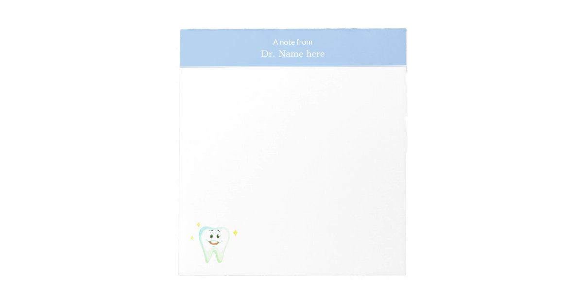 Modern Happy Tooth Simple Dentist Notepad | Zazzle